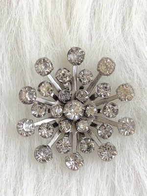 Vintage Star Burst Rhinestone Silver Tone Brooch Collectible | eBay