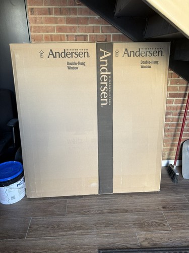 Anderson Window 400 series TW2042-2 White Factory Mulled 4 over 4 Grill ...