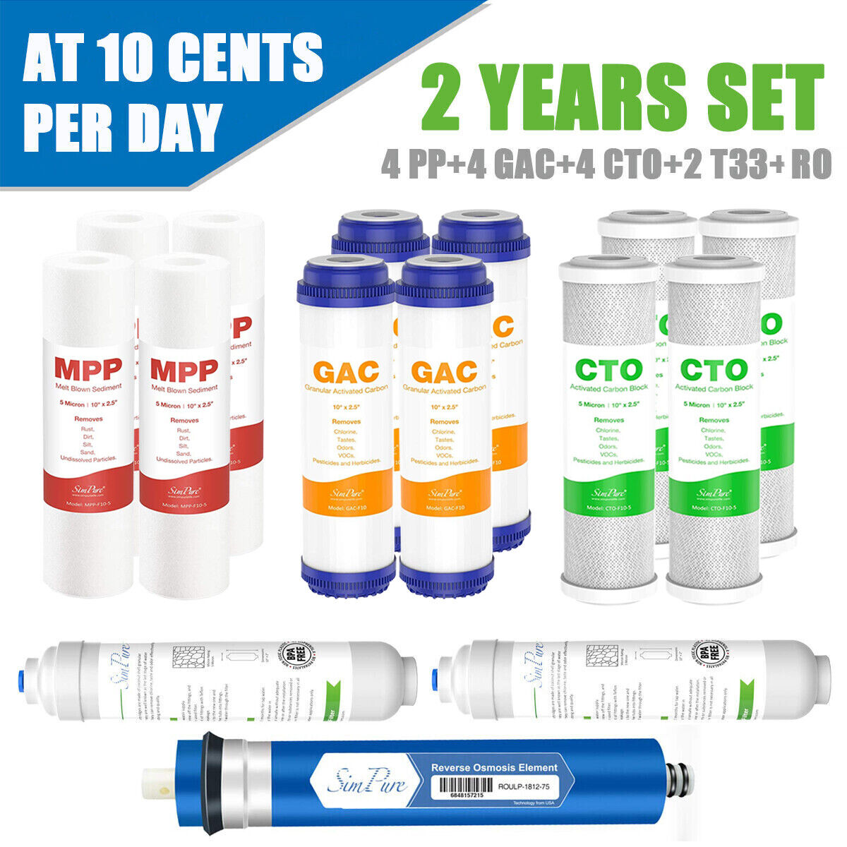 5/6 Stage 75GPD 100 GPD RO Reverse Osmosis System Water Filter ...