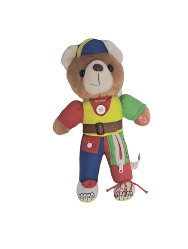 Silver Star Brands Stuffed Animal Educational Bear Zip Button Snap ...