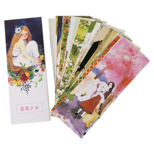 30pcs Girl Bookmarks Paper Page Notes Label Message Card Marker School ...