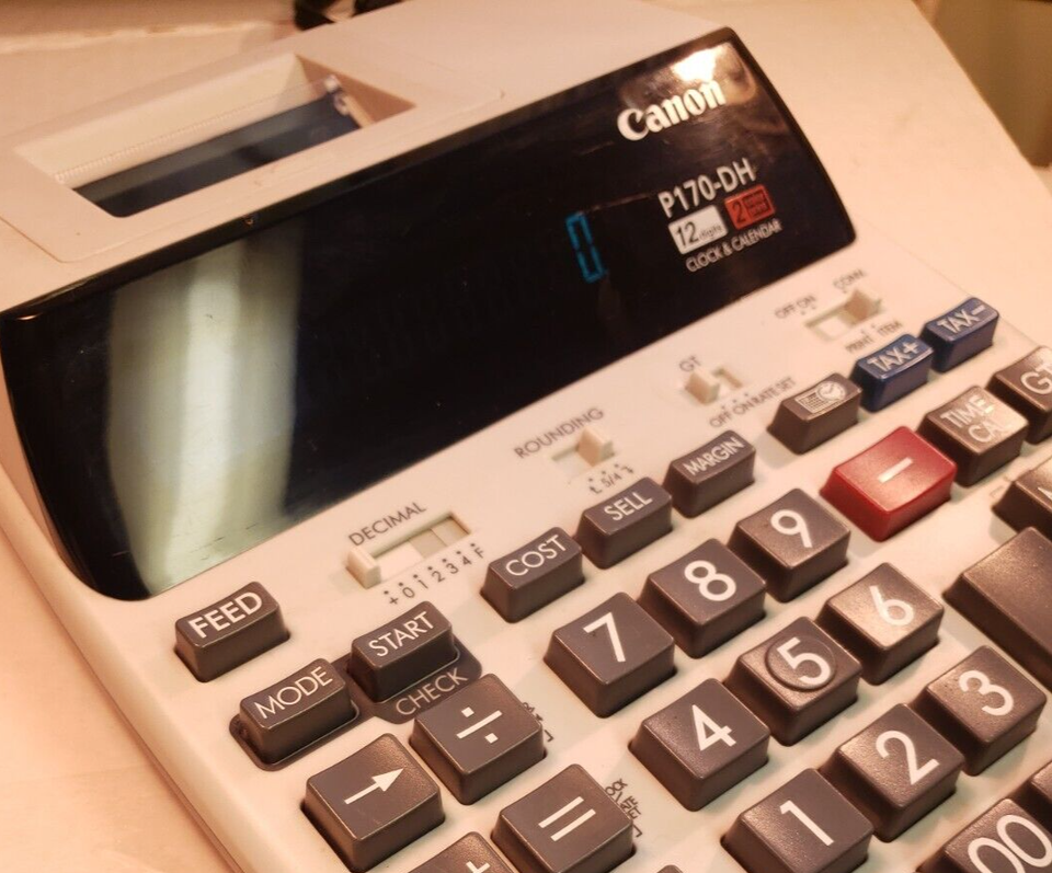 Tested Working Canon P170-DH 12 Digit 10 Key Adding Business Machine ...
