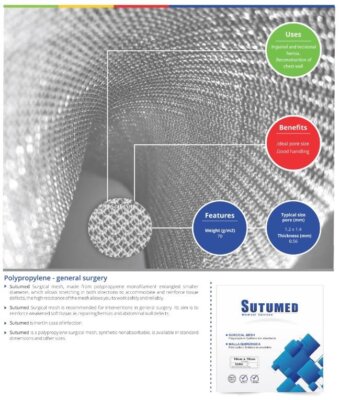 Hospital Grade Hernia Mesh or Surgical Mesh, (Polypropylene Mesh ...
