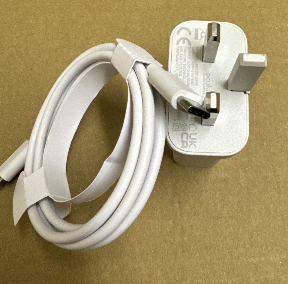 GENUINE OFFICIAL OCULUS QUEST 1 & 2 VR CHARGER USB-C PLUG POWER ADAPTER ...