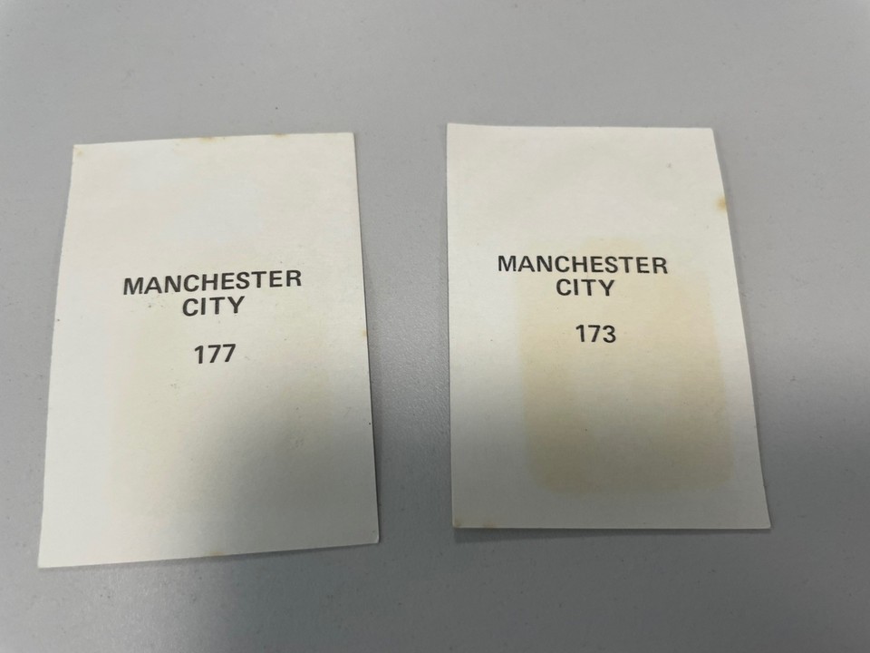 FKS 1977/78 Soccer Stars Gold Sticker Collection - 2 Manchester City ...