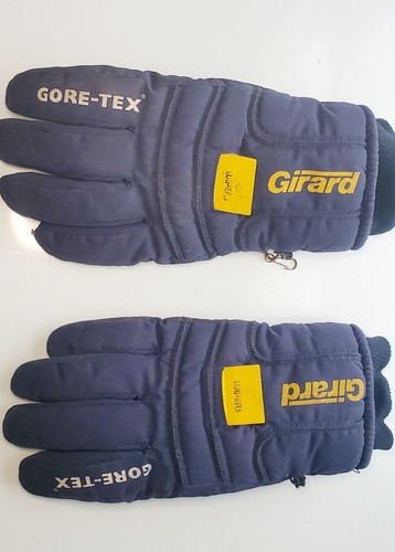 Vintage Girard Blue Ski Gloves Gore-Tex Yellow Goggle Wipers Winter ...