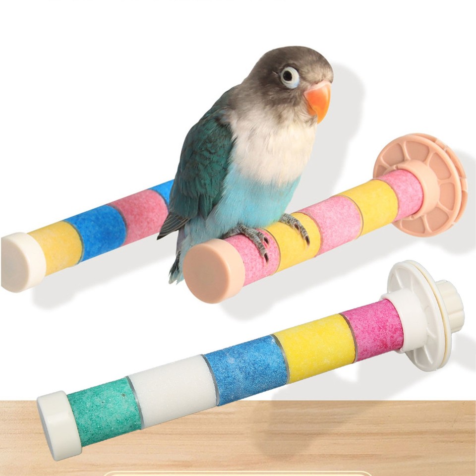 Bird Perch Stand Toy Quartz Stone Wearproof Grinding Claws Beak ...