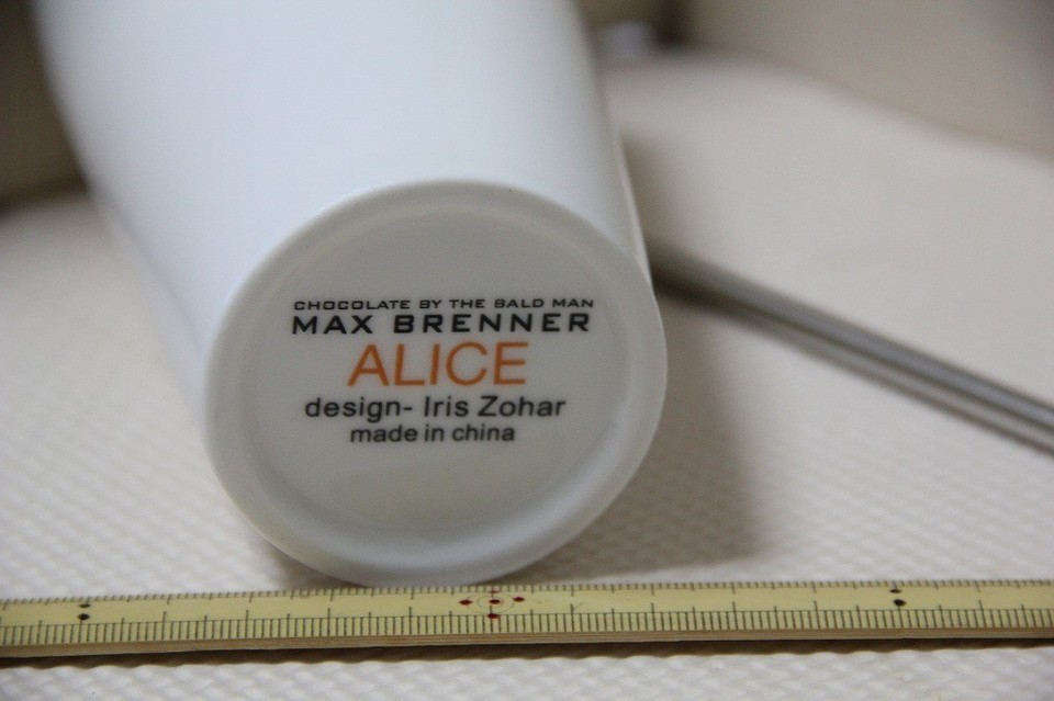 Céramique MAX BRENNER Alice métal paille lait logo ALICE Israël ...