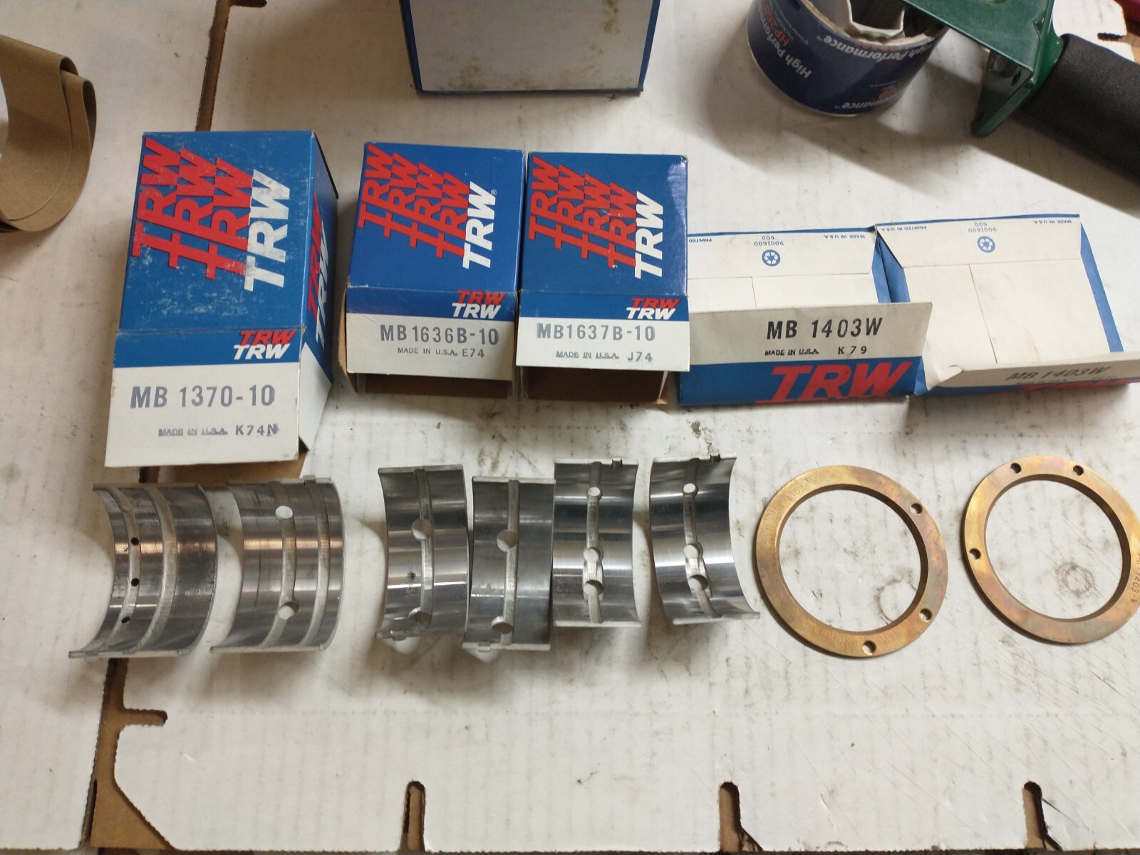 Z129 CONTINENTAL MASSEY FERGUSON MAIN BEARINGS WITH THRUST MS1636B .010 ...