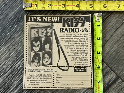 KISS Ad Advert Kiss Radio 1977 Order Form Vintage Kiss Aucoin ...