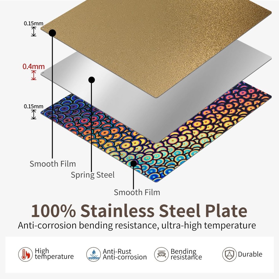 Upgraded Tina2S Build Plate 110x120mm Flexible Spring Steel Sheet Build ...