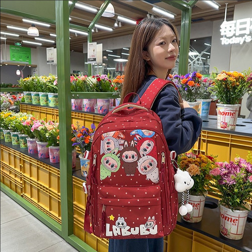 2025NEW 42cm Labub- Bag Cartoon School For Girls Kids Large Capacity ...