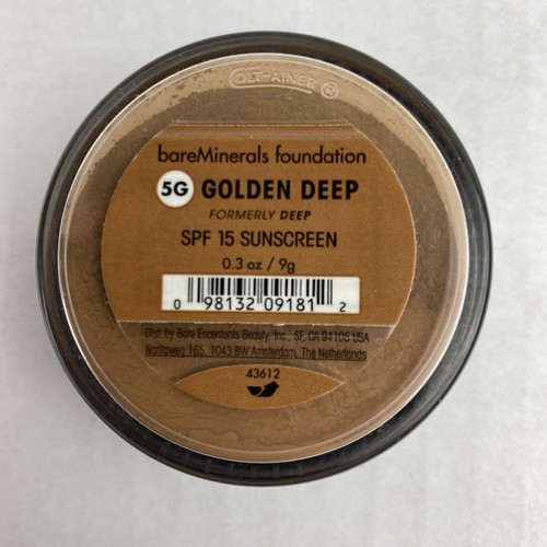 bareMinerals I.D. 5G Golden Deep SPF 15 Loose Powder Foundation 0.3 Oz ...