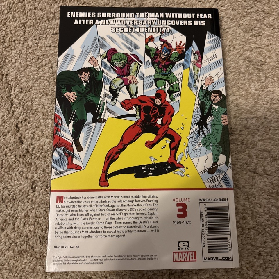 Daredevil Epic Collection Vol 3 Brother Take My Hand Marvel Comics TPB ...