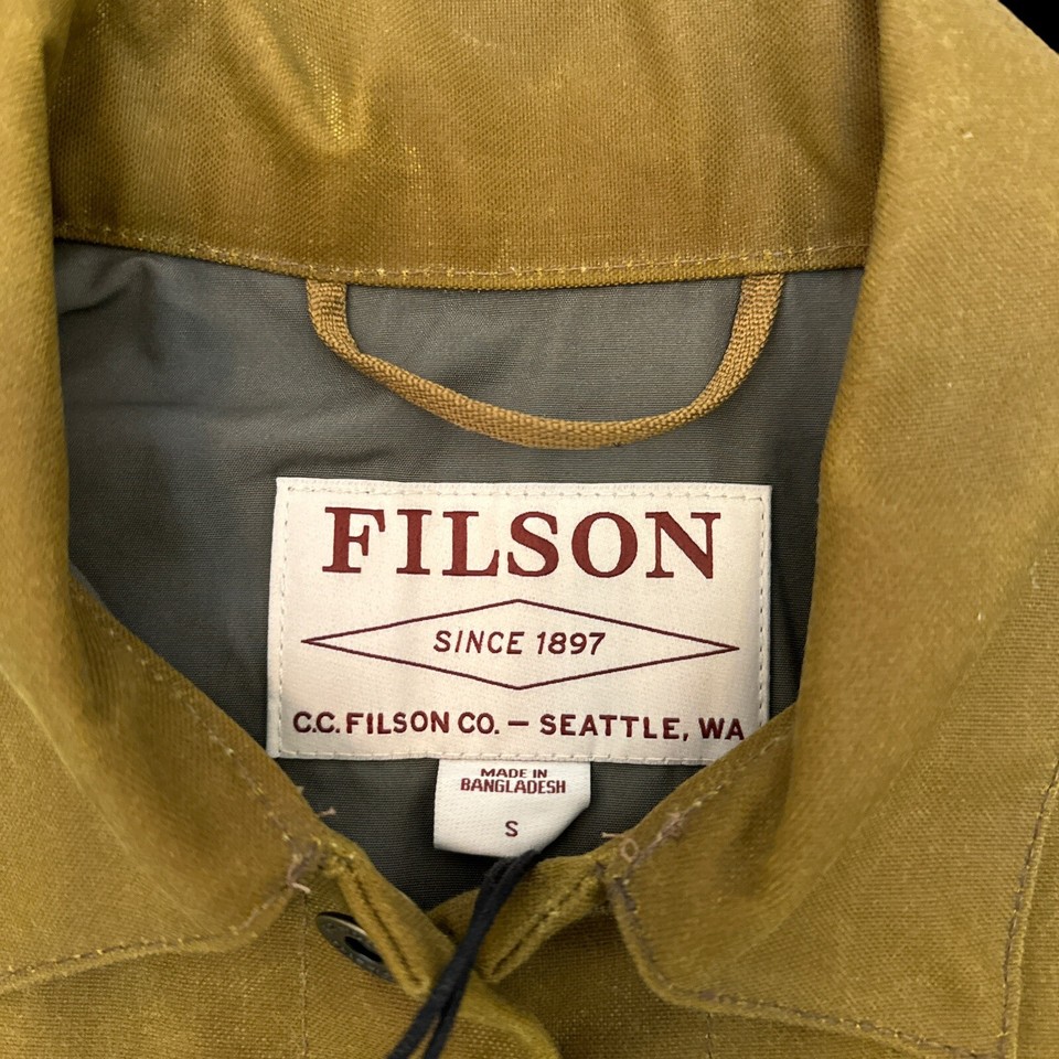 Filson Short Lined Cruiser Jacket Tin Cloth Waxed Dark Tan Small ...