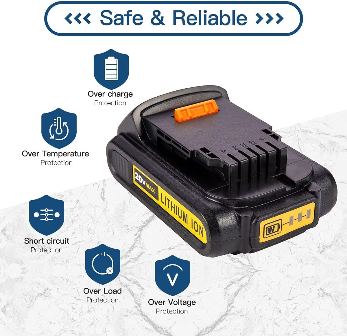 DEWALT DCB201 20V MAX 1.5 Ah Lithium-Ion Battery for sale online | eBay