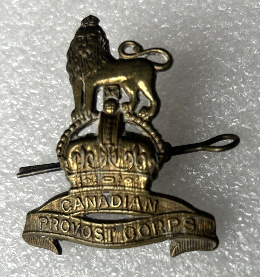 The Canadian Provost Corps - Canada Army Brass Cap Badge - Kings Crown ...