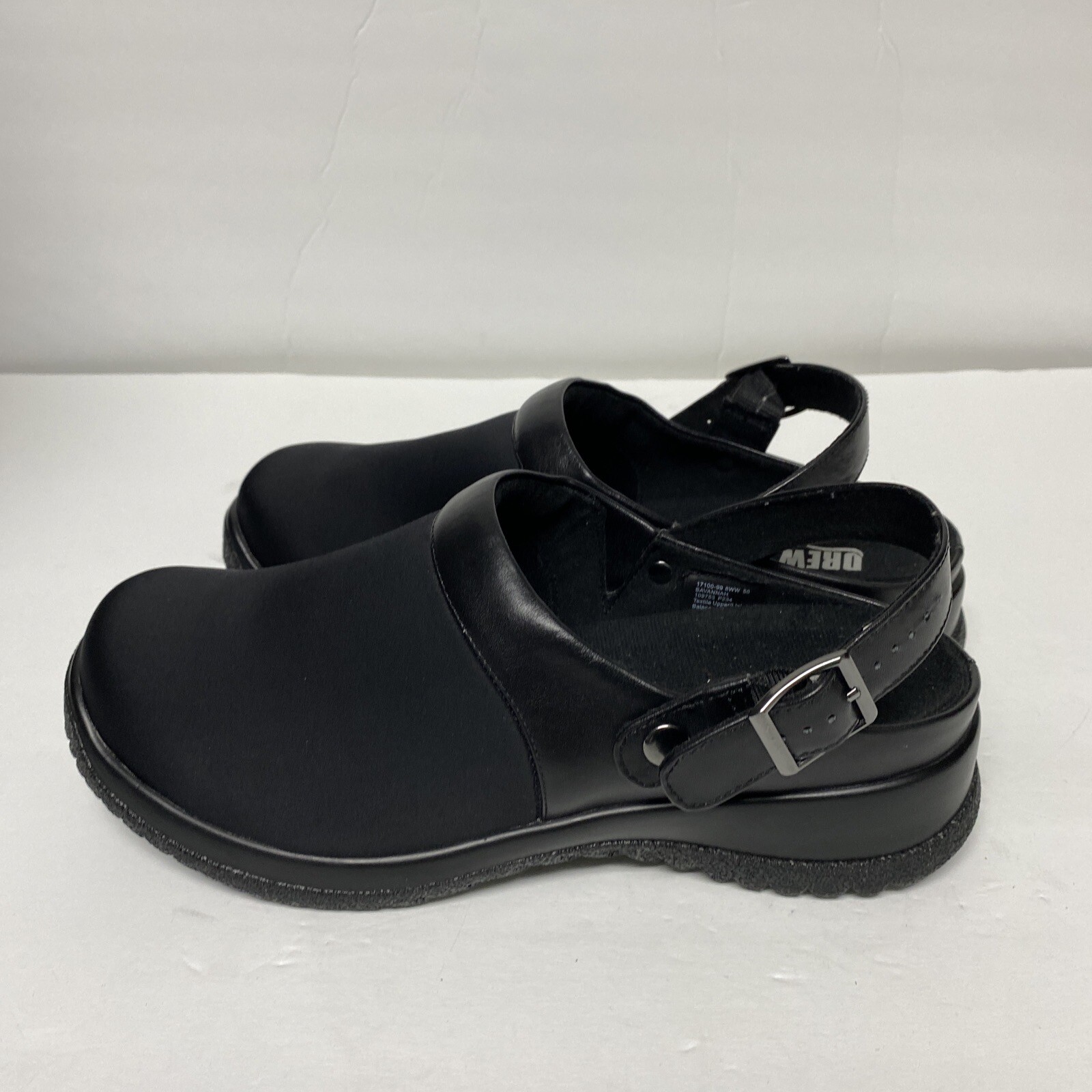 Drew Shoes Savannah Women’s Casual Clog Size 8WW Black | eBay