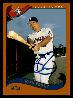 2002 Topps Herb Perry Signed Texas Rangers #417 Centered Mint | eBay