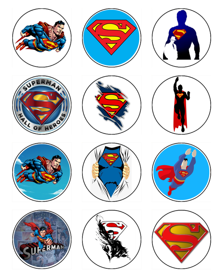 Superman Edible Cupcake Toppers Wafer Superhero Cake Decorations (2 ...