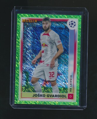 JOSKO GVARDIOL 2022-23 TOPPS MERLIN NEON GREEN SHIMMER REFRACTOR 165/ ...