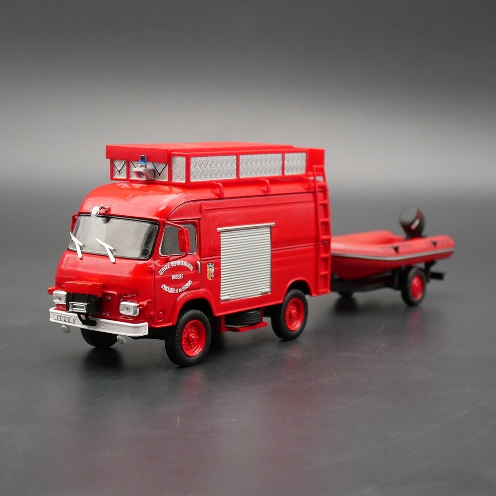 Ixo 1:43 Truck Fire Engine Saviem TP3 & Rescue speedboat Diecast Car ...