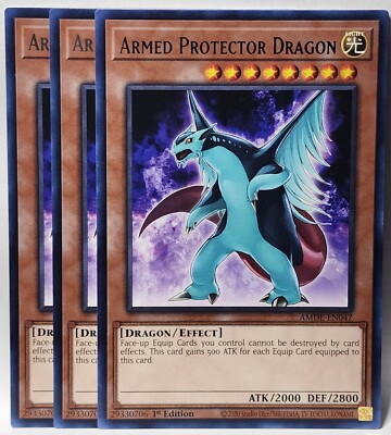 Yugioh x3 Armed Protector Dragon AMDE-EN047 Rare 1st Edition | eBay