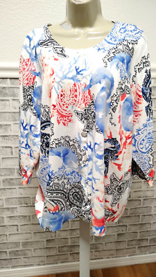 CJ Banks Women's 2X Cardigan 3/4 Sleeve Seahorse Starfish Sweater EUC ...