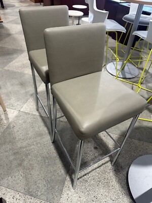 Lot of 2 Bar Chairs / Stools by Steelcase Coalesse in Beige /Gray ...