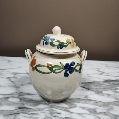 Titian Ware Adams Royal Ivory Jar with Lid Hand Painted Mexico Pattern ...