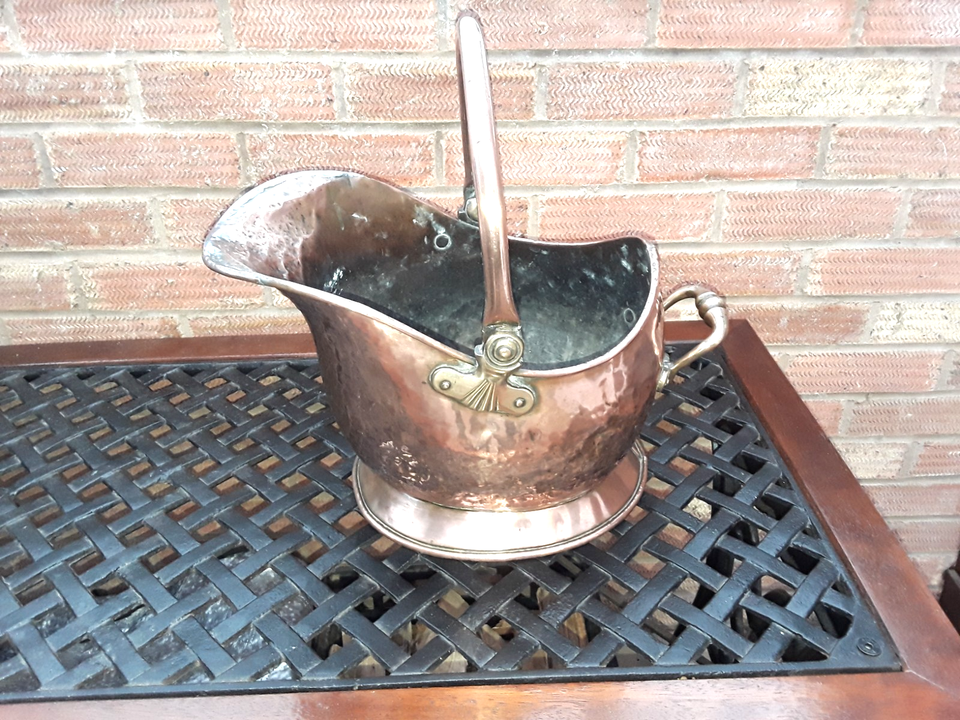 Antique Helmet Scuttle English, Copper Coal Bucket | eBay UK