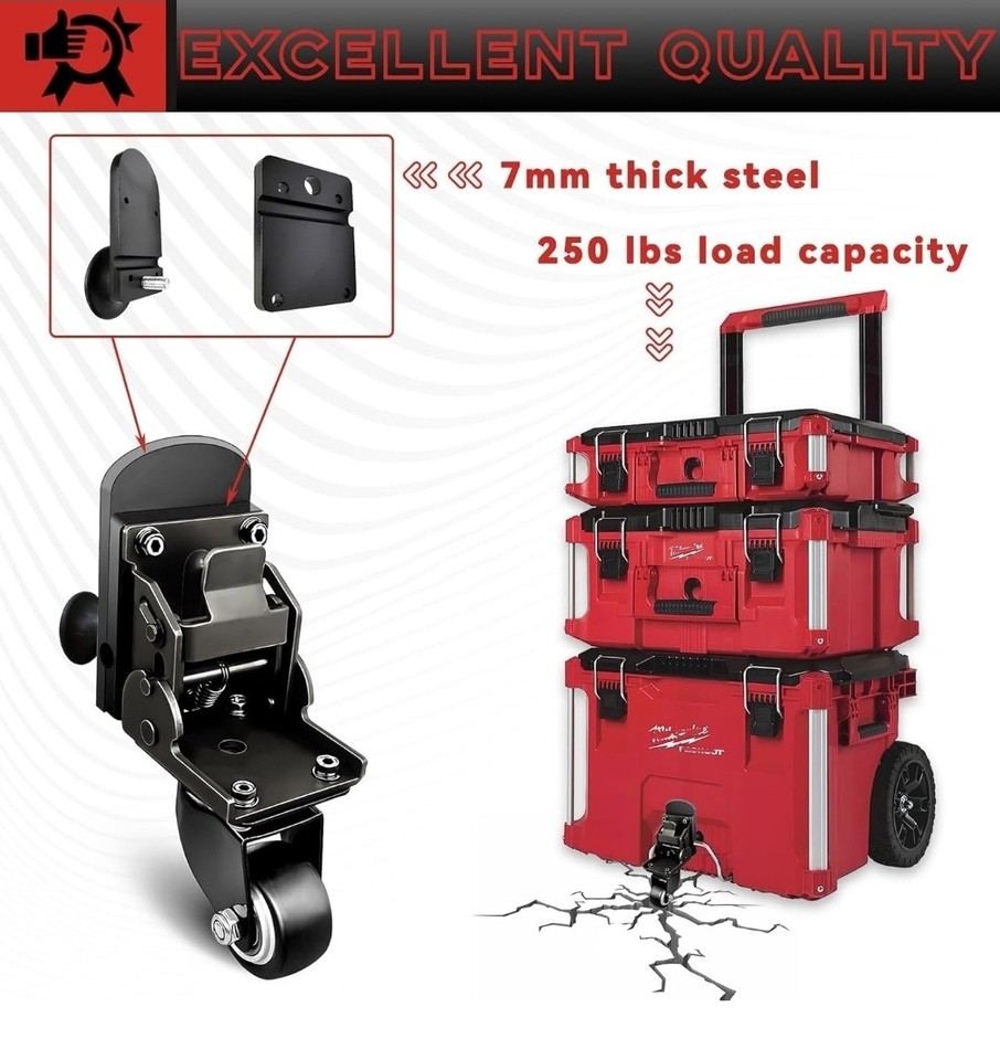 Upgraded Packout Caster Wheel kit compatible w/ milwaukee Packout tool ...