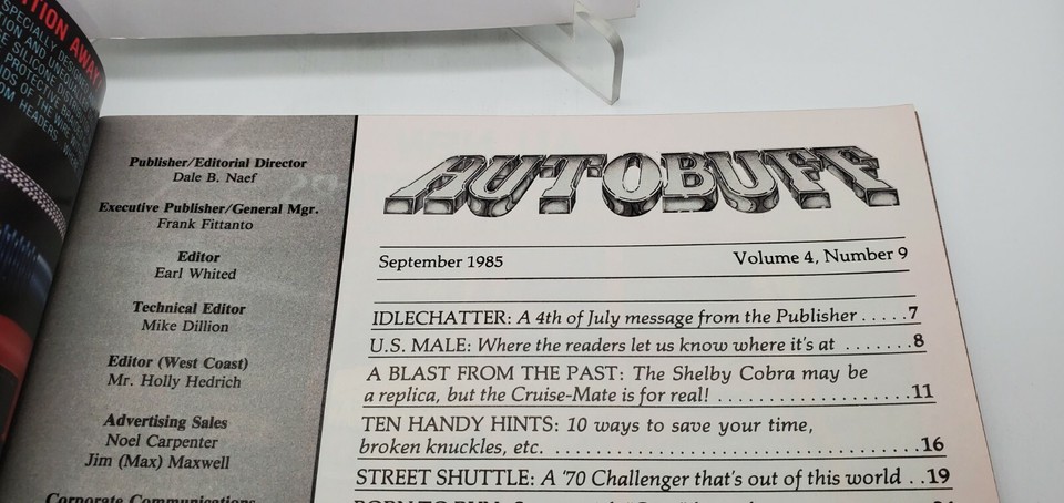 Autobuff Magazine September 1985 Miss Autobuff of year, 1971, 454 El ...