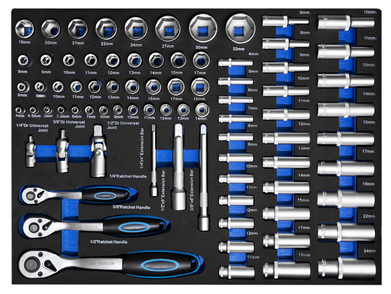 XXXL Tool Cart Filled Pro 8 Drawer Foam Inserts Workshop Cart CR-V#TAB ...