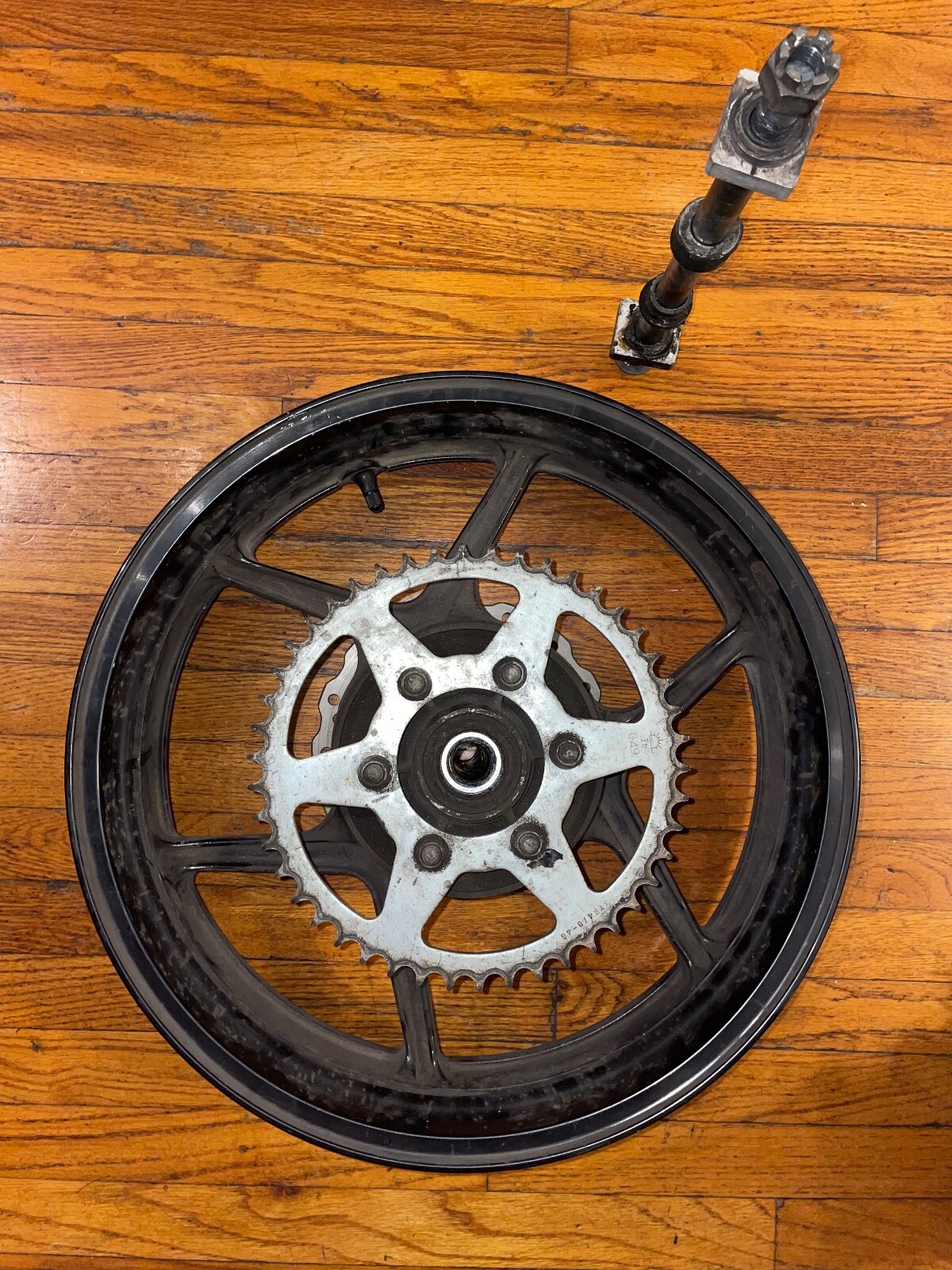 12-16 Kawasaki Ninja 650 Rear Wheel With Rotor, Sprocket & Spacers True ...