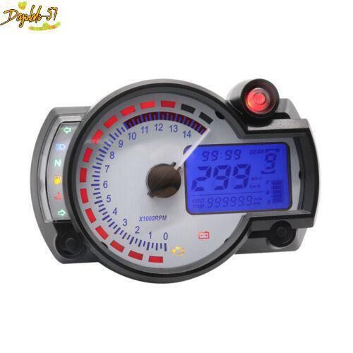 7 LED Motorcycle Odometer/ Speedometer Meter Digital Gauge Tachometer ...