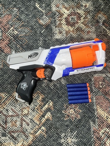 Nerf N-Strike Elite Strongarm Toy Gun Revolver Pistol 2011 Blue Tested ...