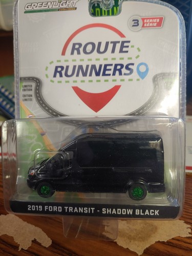 Greenlight Route Runners S3 2019 Ford Transit Shadow - Black GREEN ...