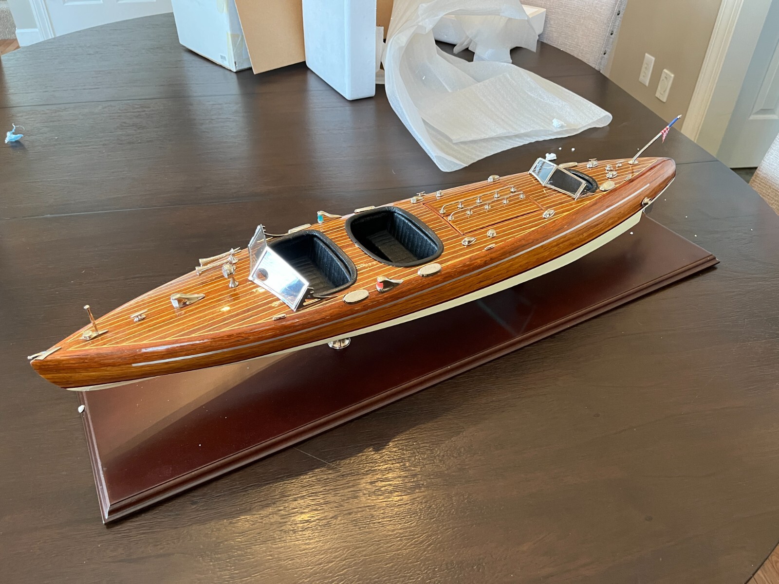 Beautiful TYPHOON 1929 Large Wood Boat Model w/ Base ASA029 | eBay