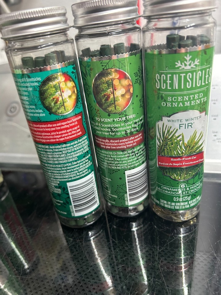 3-pack lot Scentsicles O Christmas Fir Scented Tree Ornaments Hangers 6 ...