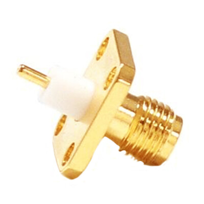 2pcs SMA Female Coax Connector 4-Hole Flange Solder Post Straight ...