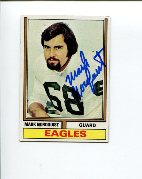 Mark Nordquist Philadelphia Eagles Pacific Tigers Signed Autograph ...