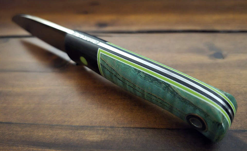 Fiddleback Forge Andy Roy Custom Bush Raptor Knife, Magnacut, Veridian ...