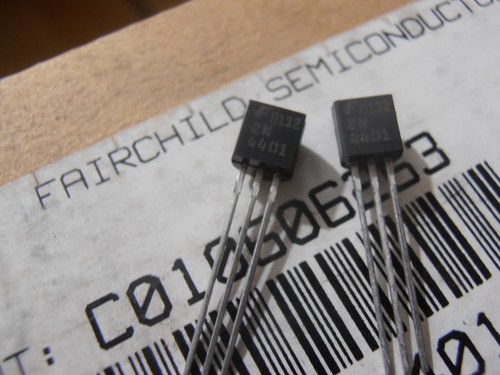 20PCS (10Pairs) 2N4401 2N4403 NPN PNP BJT Transistor TO92 Fairchild ...