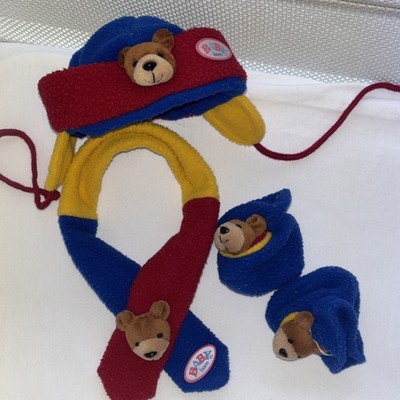 Zapf Baby Born Doll VINTAGE TEDDY BEAR BOOTS HAT SCARF DOLL NOT ...