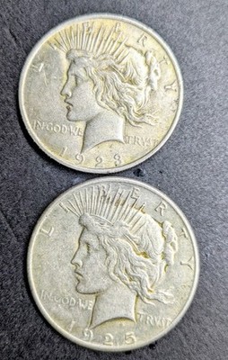 Peace Silver Dollar, Moderate Wear 1923, 1925 | eBay