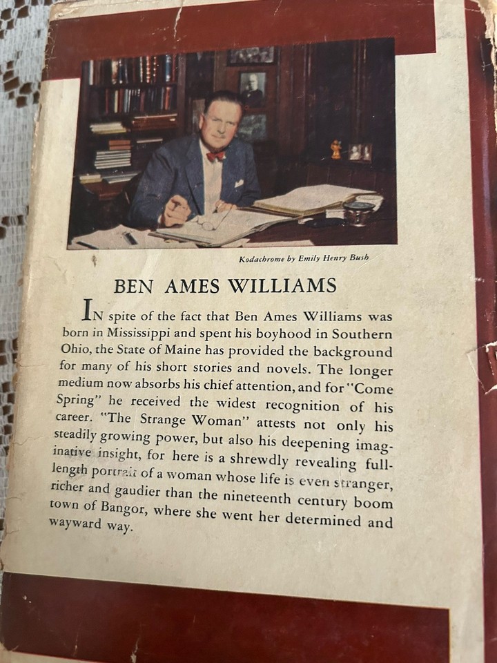1942 “The Strange Woman" By Ben Ames Williams, Vintage 1st Edition ...