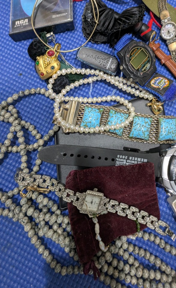 vintage junk drawer lot,random Collectible items,jewelry,watches ...