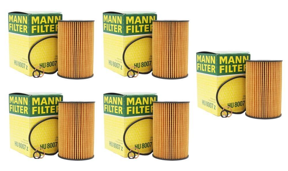 Mann Set of 5 Engine Oil Filters HU8007z For BMW F01 F02 F06 F07 F10 F13 F15 F16 | eBay