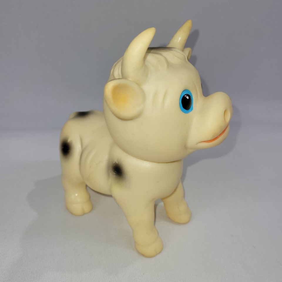 Vintage Cow Squeak Toy 6" Bull Steer Calf Rubber Horns Made Japan | eBay